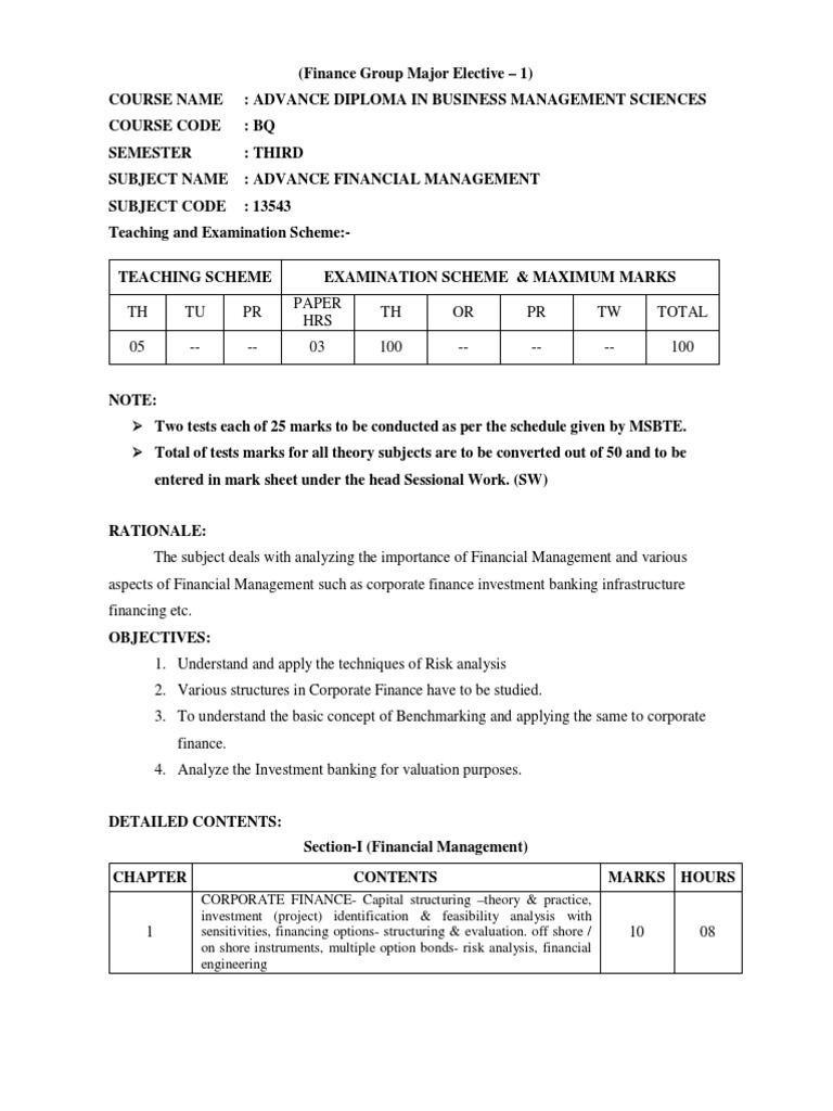 Advance Financial Management | PDF | Management Accounting | Valuation ...