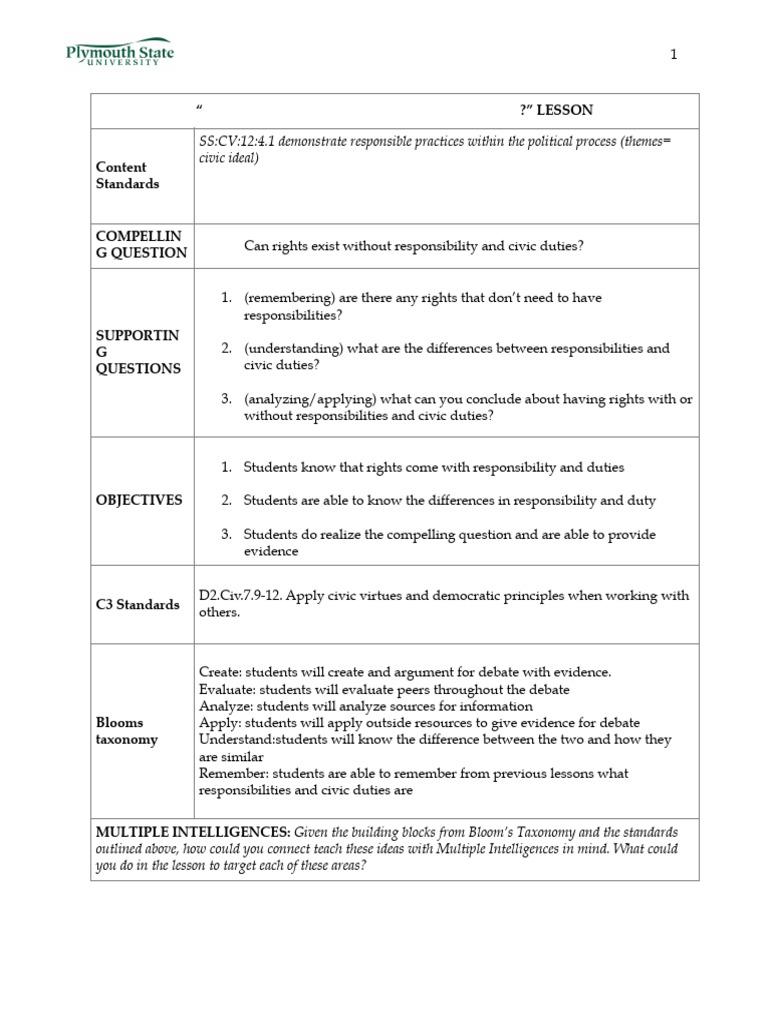 Lesson Plan 3 | PDF | Intelligence | Learning