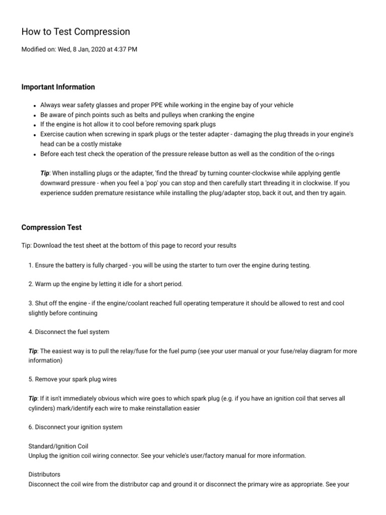 BlueDriver Compression Test Results Sheet | PDF | Electrical Connector ...