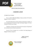 RSBSA Barangay Certificate | PDF