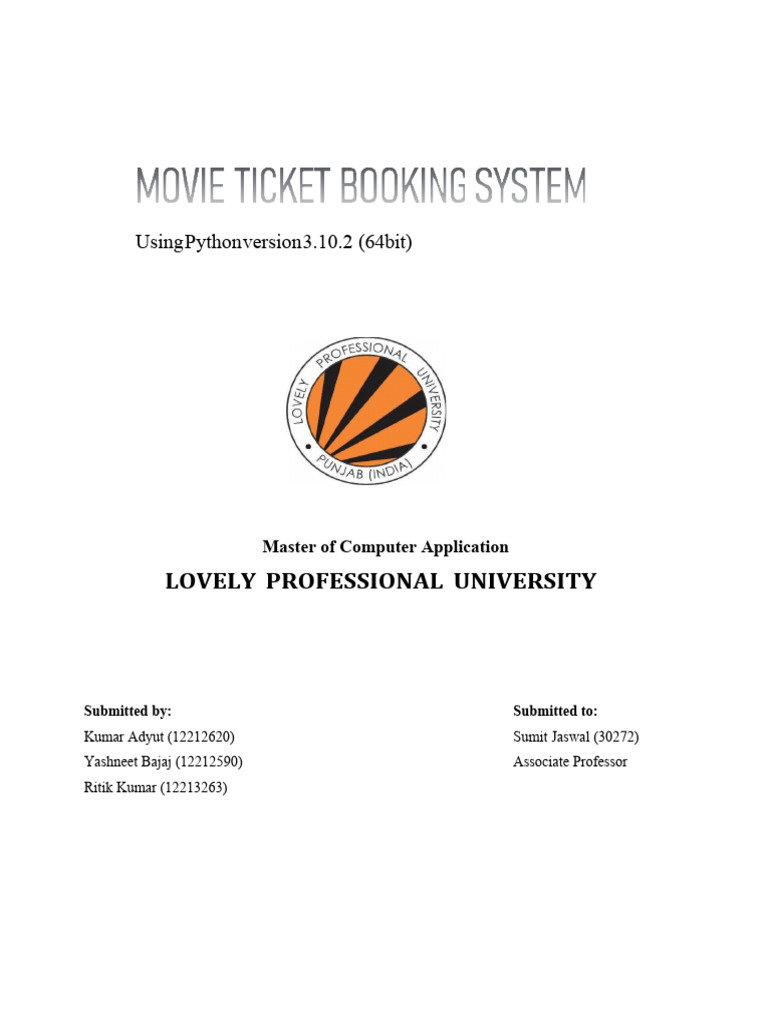 Movie Ticket Booking System | PDF | Microsoft Windows | Menu (Computing)