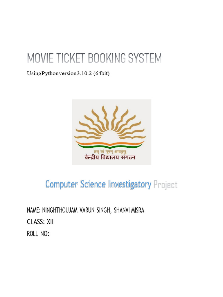Movie Ticket Booking System | PDF | System Software | Computer Science