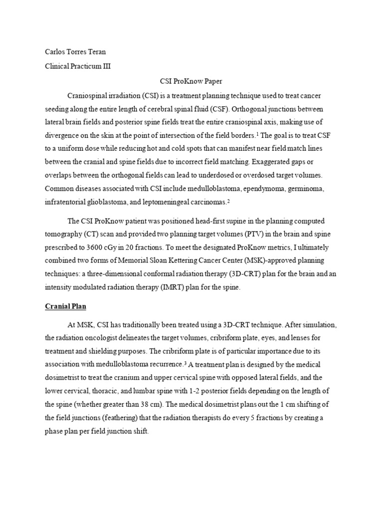 Csi Paper Redo | PDF | Radiation Therapy | Clinical Medicine