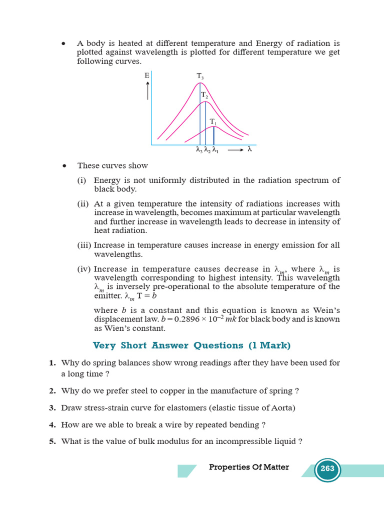 Properties of Matter: Key Concepts and Questions | PDF | Pressure | Young's Modulus