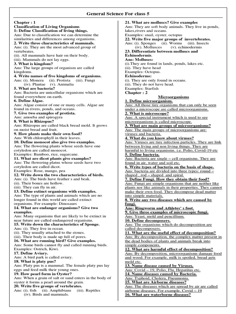 G.S 5 | PDF | Microorganism | Biology