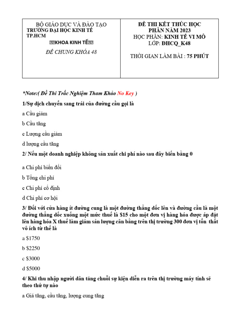 Đề KTVM K48 | PDF