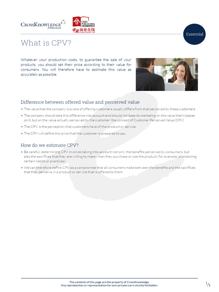 What Is CPV?: Difference Between Offered Value and Perceived Value | PDF