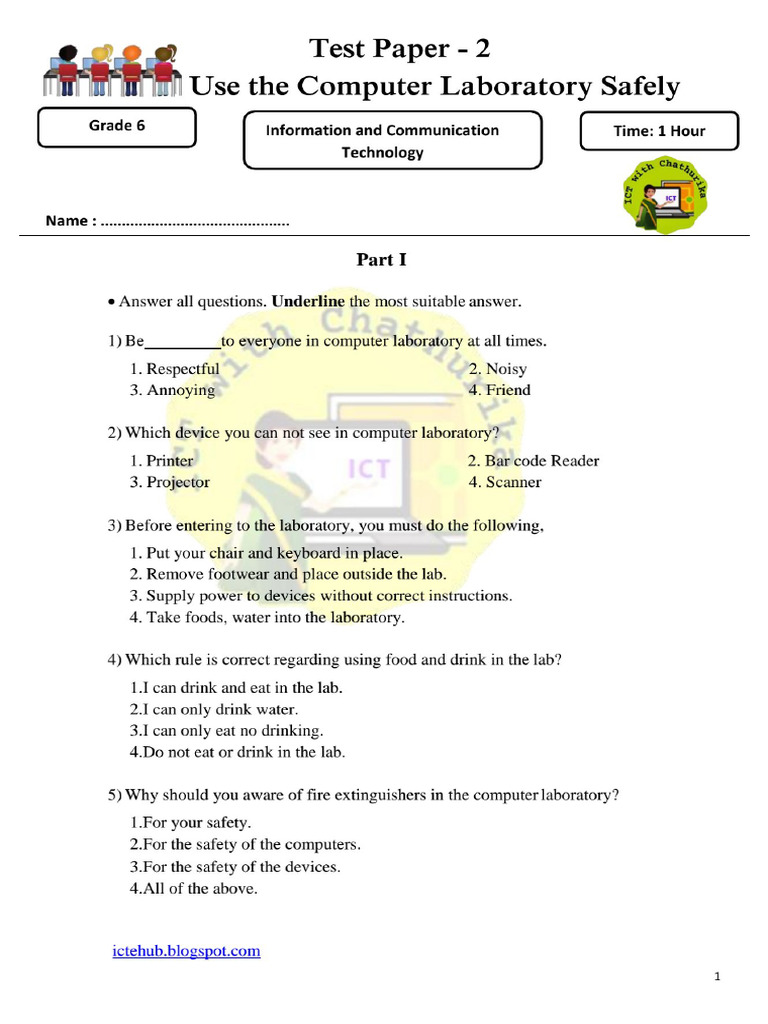 Grade 6 ICT-Test Paper 2 | PDF