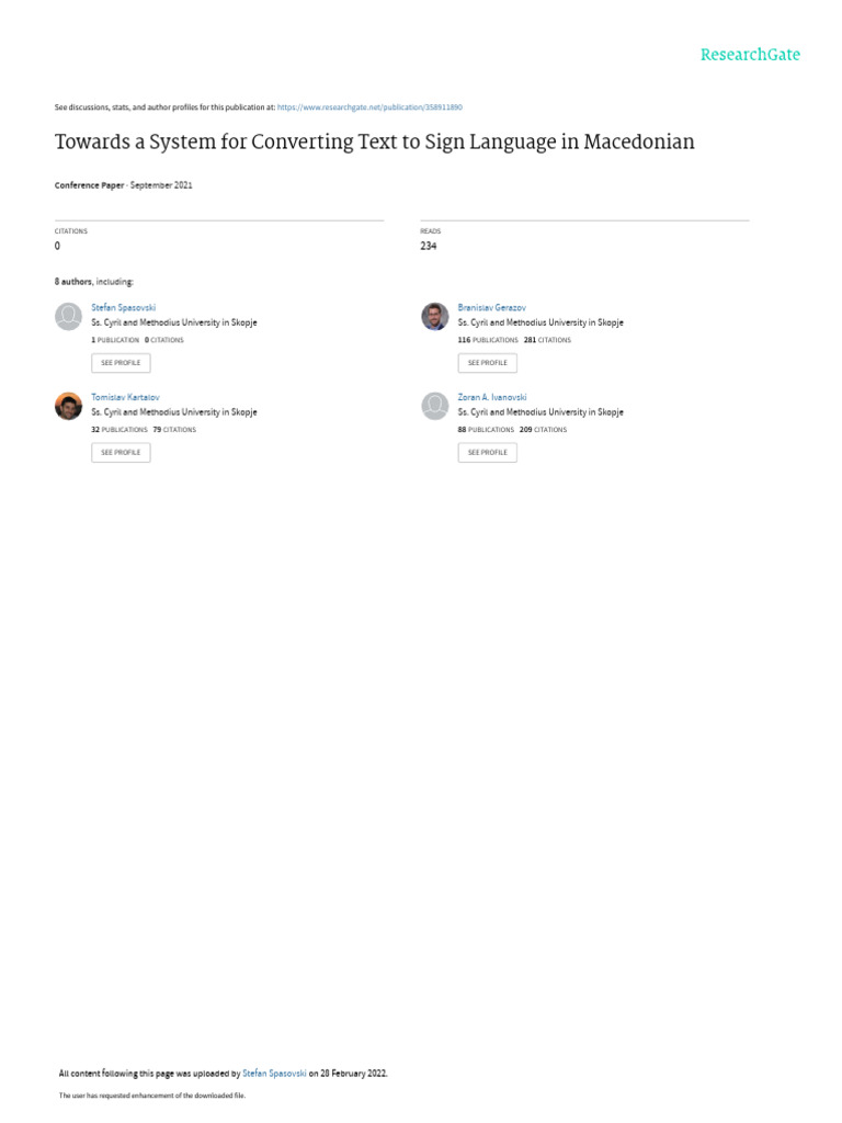 Towardsa Systemfor Converting Textto Sign Languagein Macedonian | PDF ...