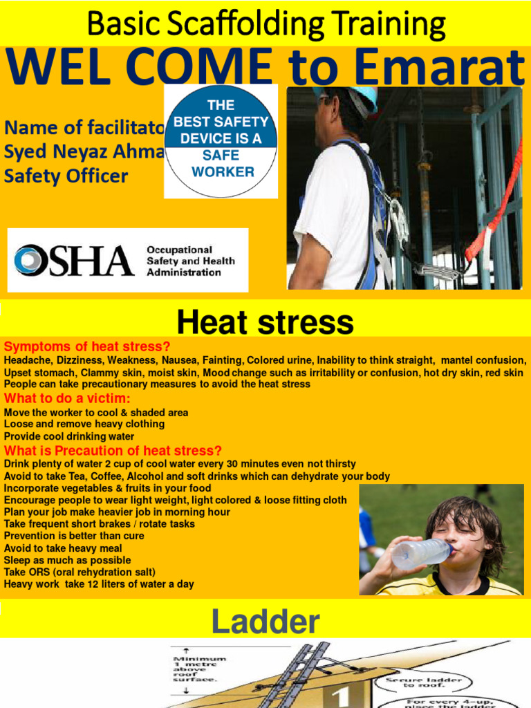 Work At Height Scaffolding Awareness Pdf Scaffolding Safety