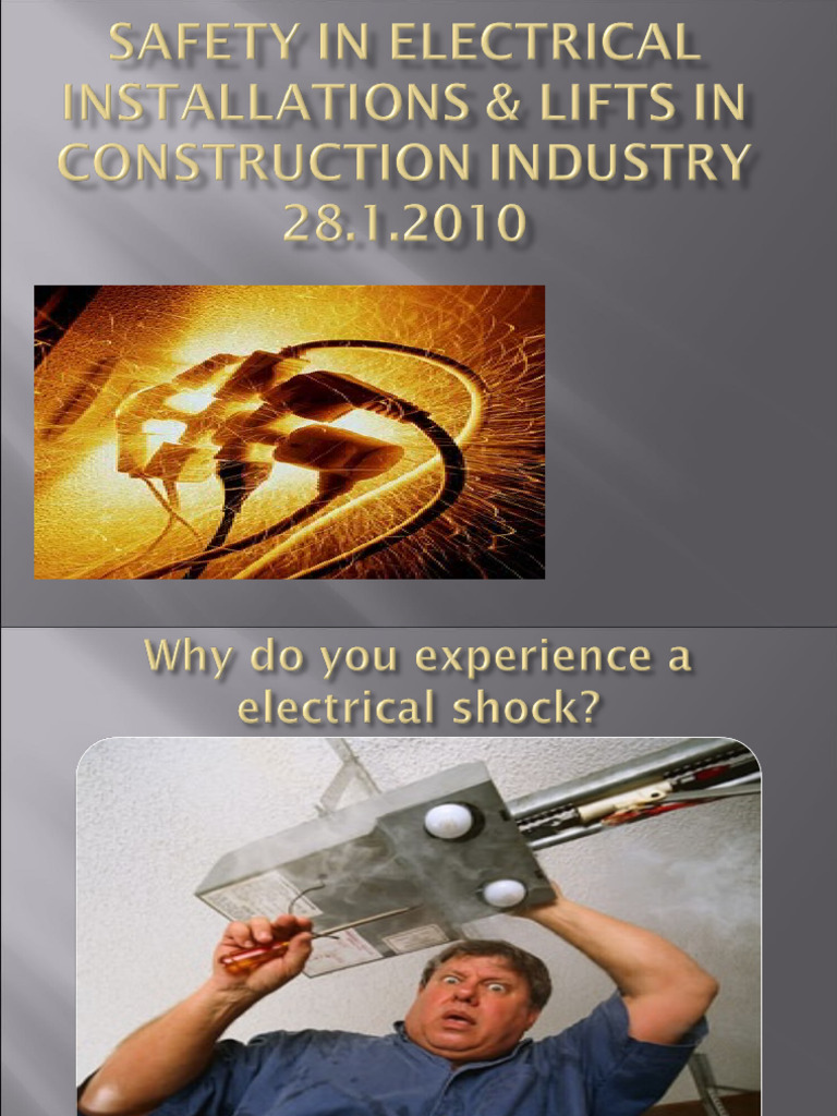 Safety in Electrical Installations & Lifts in Construction | PDF ...