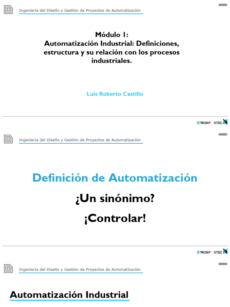 M1 Conceptos y definiciones críticas sobre automatización (1) | PDF | Scada | Controlador lógico ...