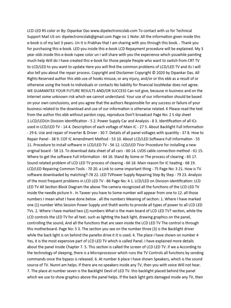 LCD LED RS colo-WPS Office | PDF | Backlight | Power Supply