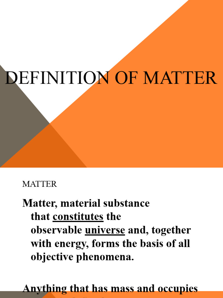 Definition and Phases of Matter | PDF | Matter | Gases