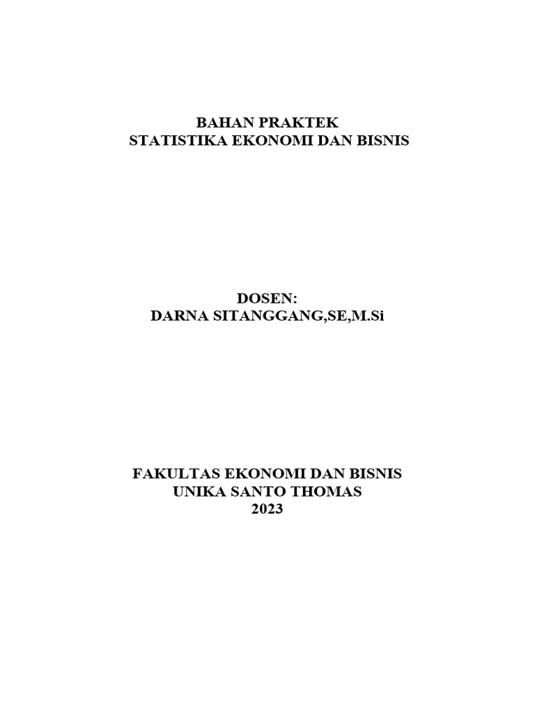 Panduan Excel: Statistika Ekonomi | PDF