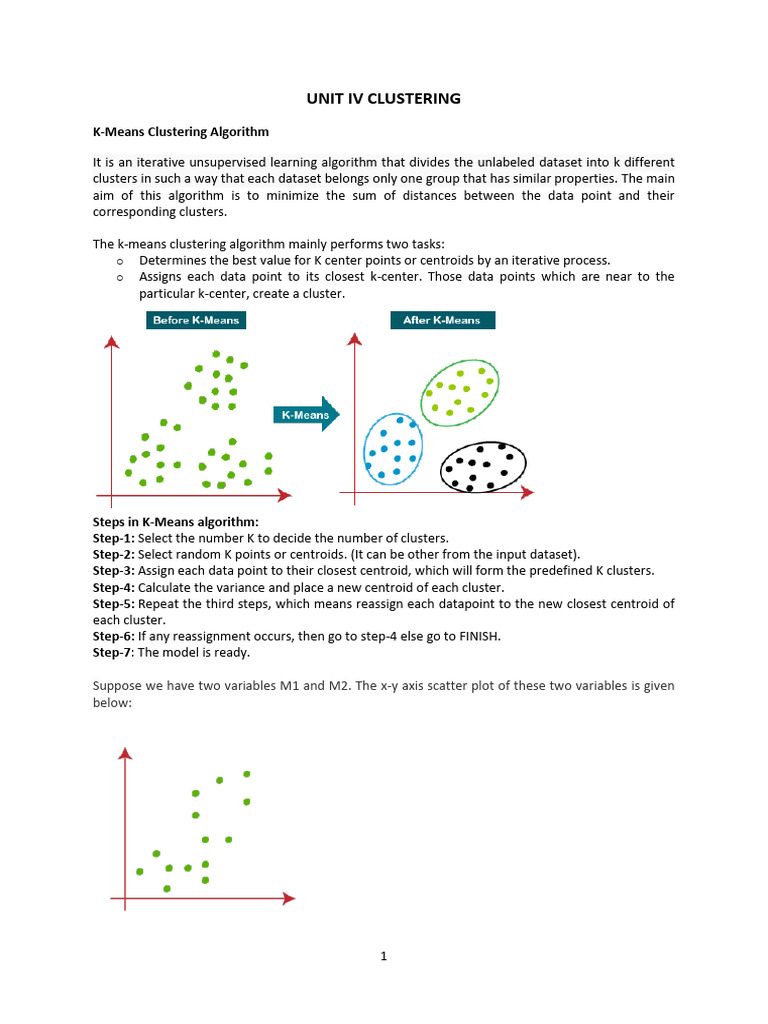 K Means Clustering Algorithm Pdf Cluster Analysis Statistical Classification