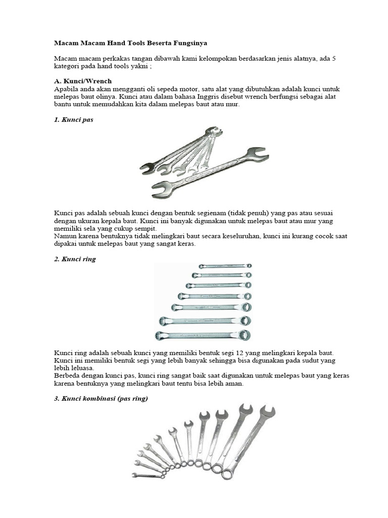 Macam Macam Tools Beserta Fungsinya | PDF