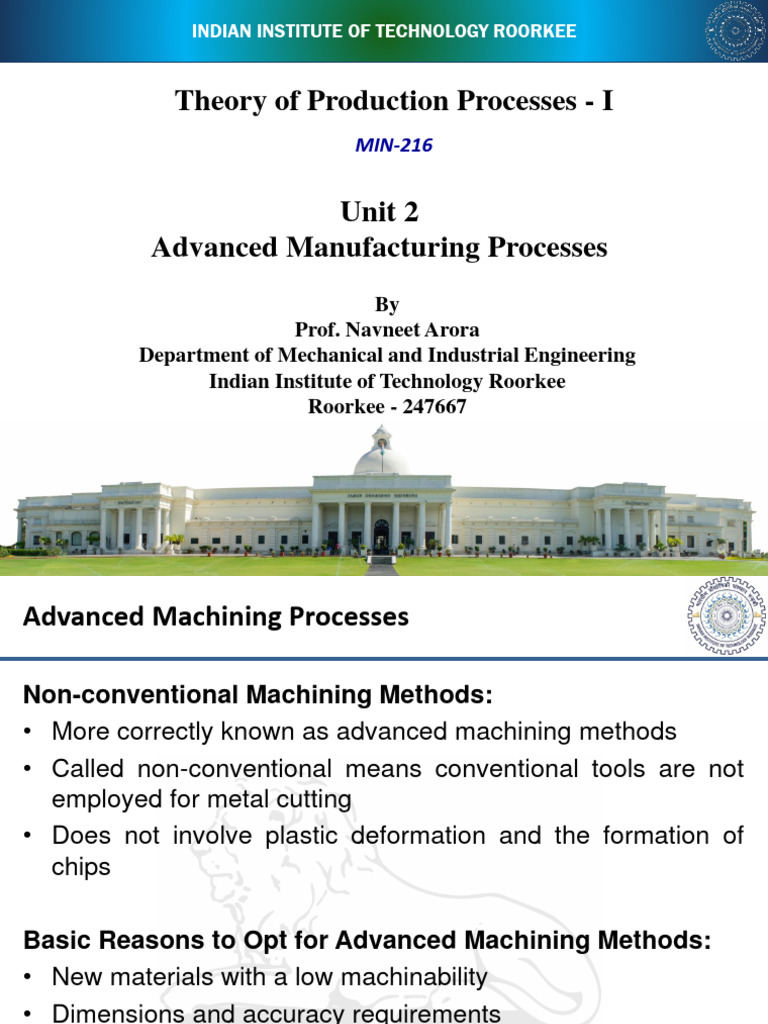 UNIT 2 Advanced Manufacturing Processes | PDF | Machining | Plasma ...