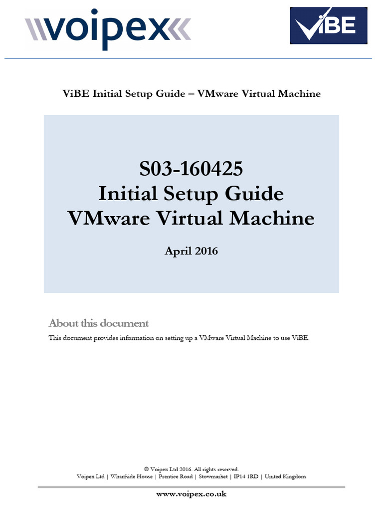 s03-160425 - Vmware Virtual Machine Initial Setup Guide | PDF | Virtual Machine | Computer ...