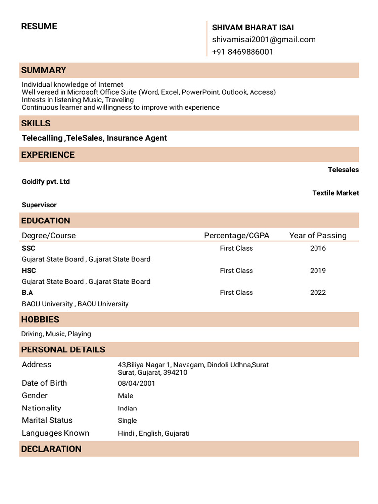 Shivam Isai - Resume - Apna | PDF