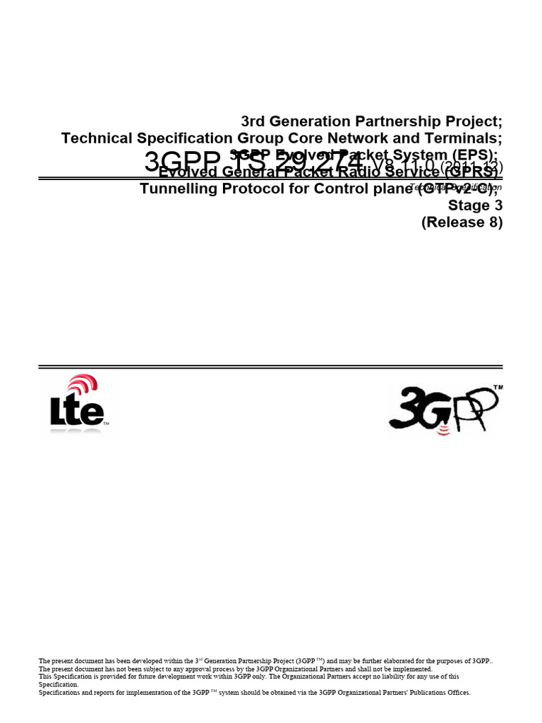 3GPP TS 29.274: Technical Specification | Download Free PDF | Communications Protocols ...