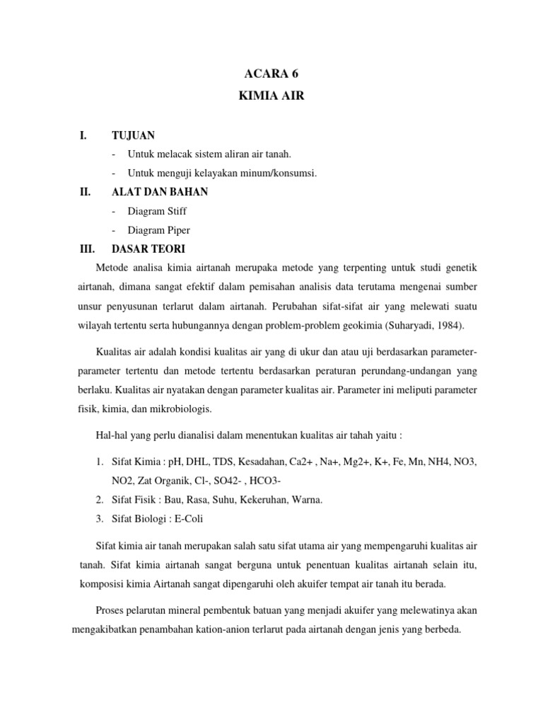 Acara 6 Kimia Air | PDF