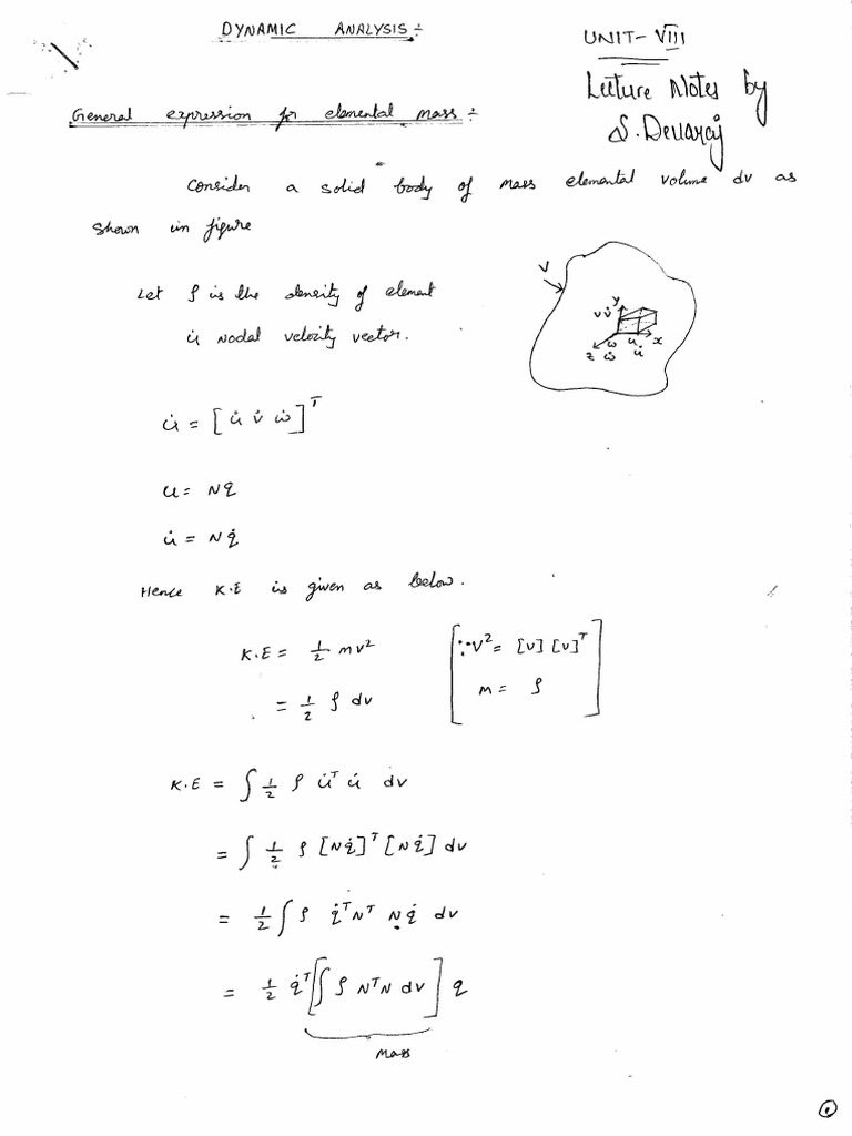 FEM Unit 8 (Dynamic Analysis) | PDF