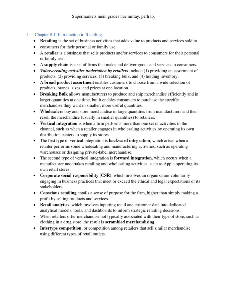 Retailing Notes - Mids | PDF | Retail | Market Segmentation Retailing Notes - Mids | PDF | Retail | Market Segmentation