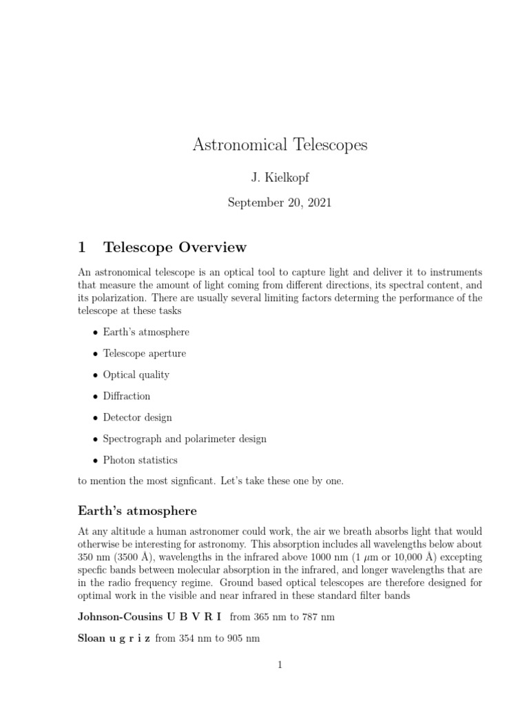 Telescopes Pdf Optics Diffraction