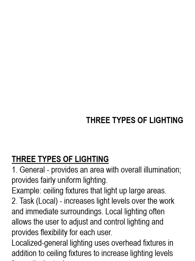 2a Three Types of Lighting | PDF | Lighting | Components