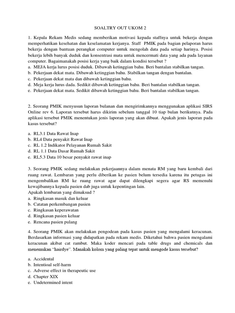 Soal Try Out Ukom 2023 | PDF