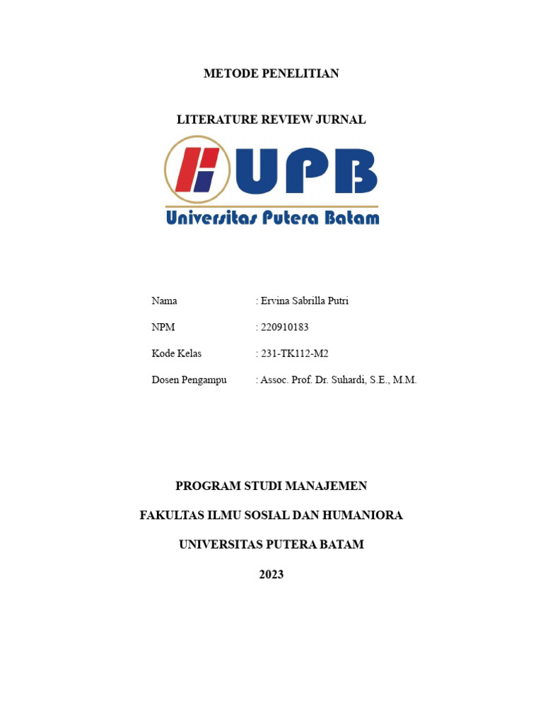Literature Review Jurnal | PDF | Karier & Perkembangan