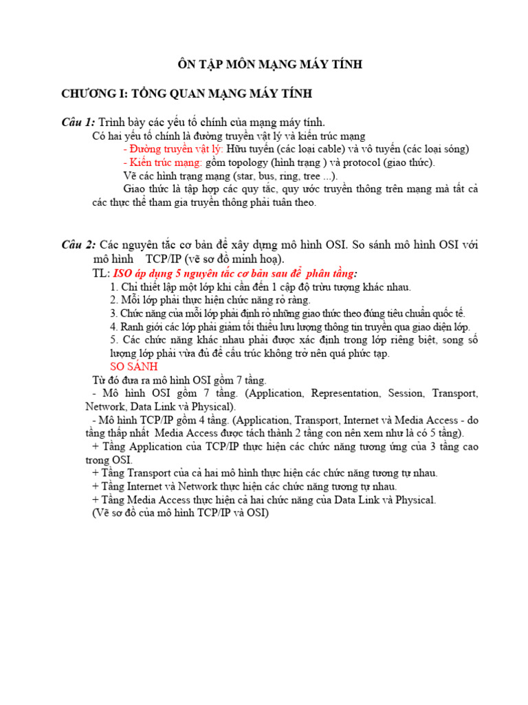 OnTap MangMayTinh | PDF