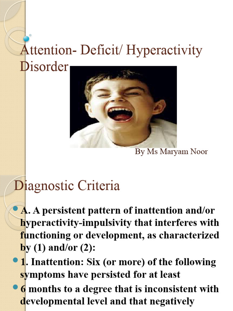 Adhd Lec | PDF | Attention Deficit Hyperactivity Disorder | Mental Disorder