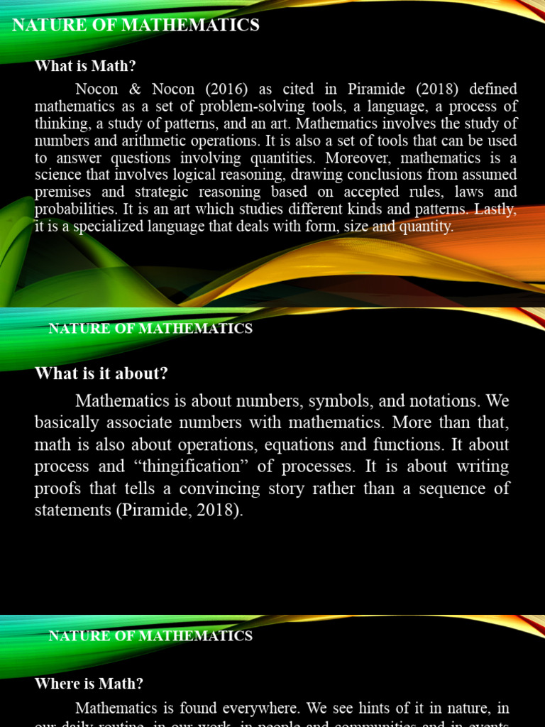 Understanding the Nature of Mathematics | PDF | Mathematics | Applied ...