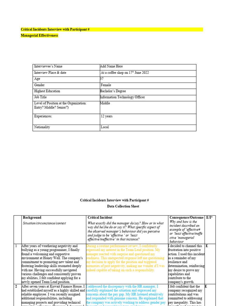 Interview 1 Pdf Leadership Mentorship