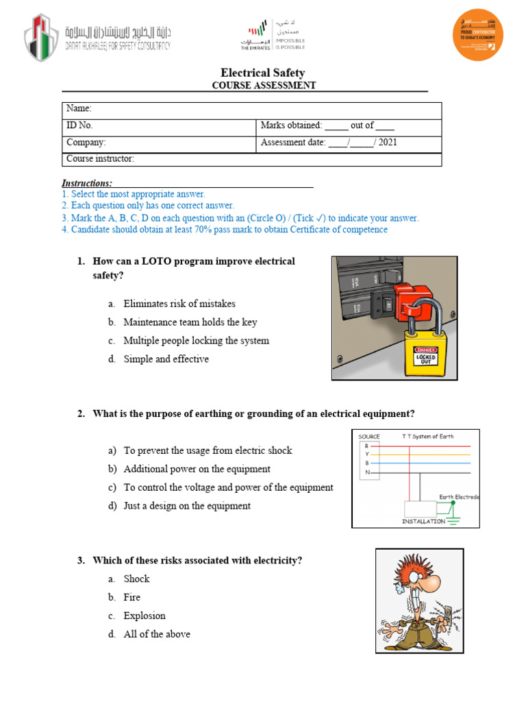 Electrical Safety Course Quiz | PDF | Materials Science | Power (Physics)