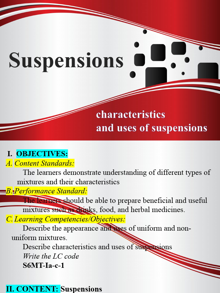 Science Week 7 Oct 3, 2022 Colloids and Suspensuions | PDF | Colloid | Mixture