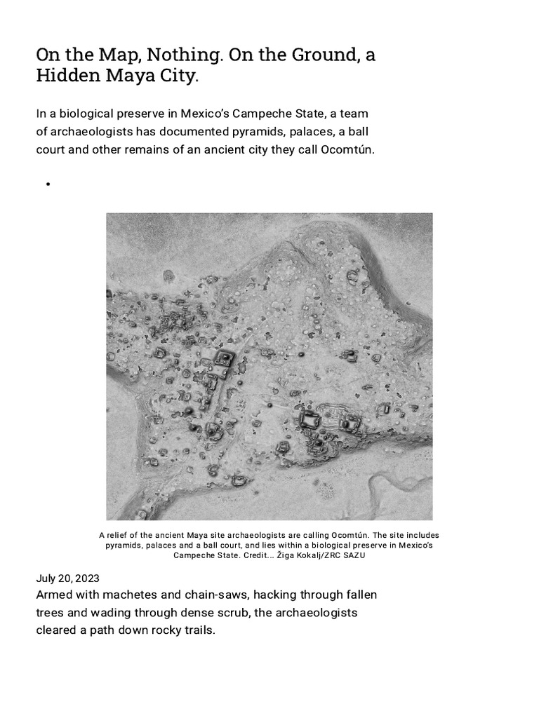 Hidden Maya City Ocomtún Discovered | PDF | Mexico | Maya Civilization
