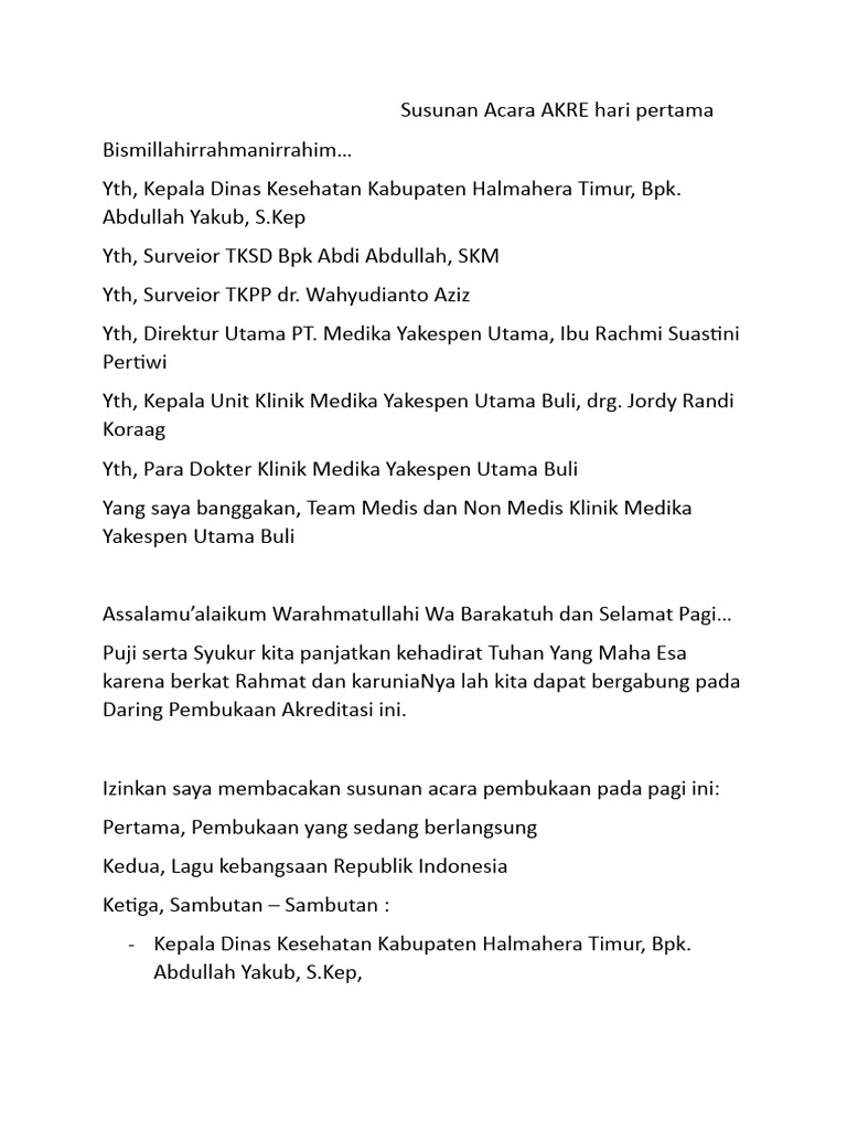 Susunan Acara AKRE Hari Pertama | PDF | Sains & Matematika