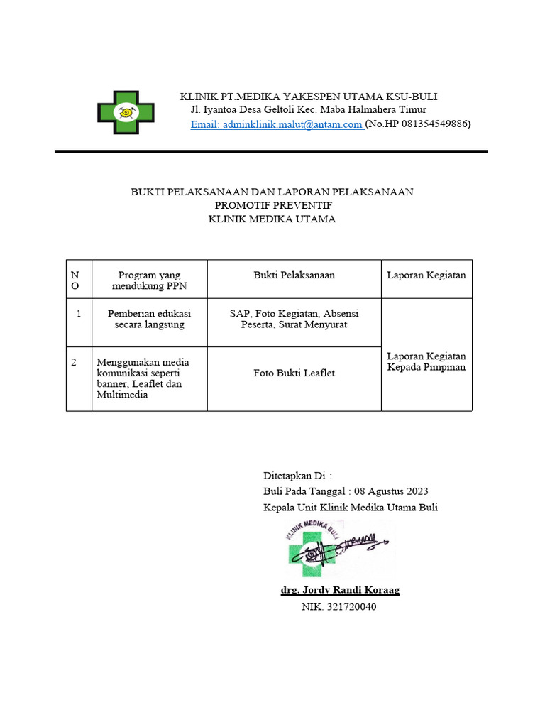 Bukti Pelaksanaan Dan Pencatatan Pelaporan | PDF | Pengembangan Diri