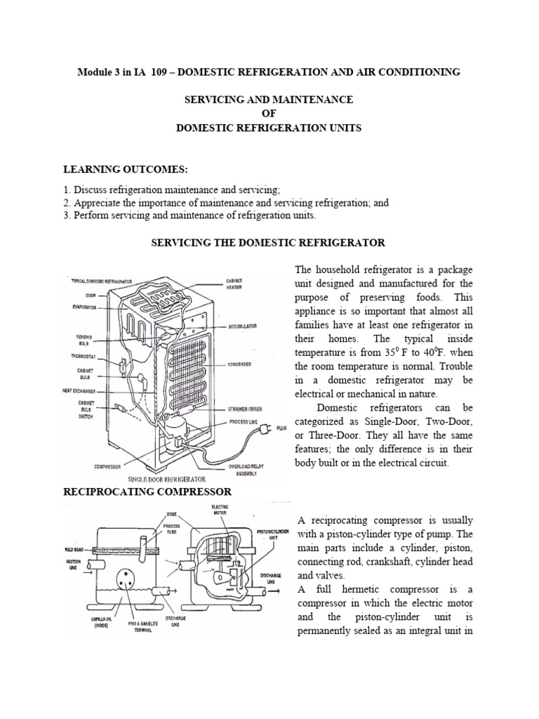MODULE 3 RAC Servicing and Maintenance | PDF | Refrigerator | Pump