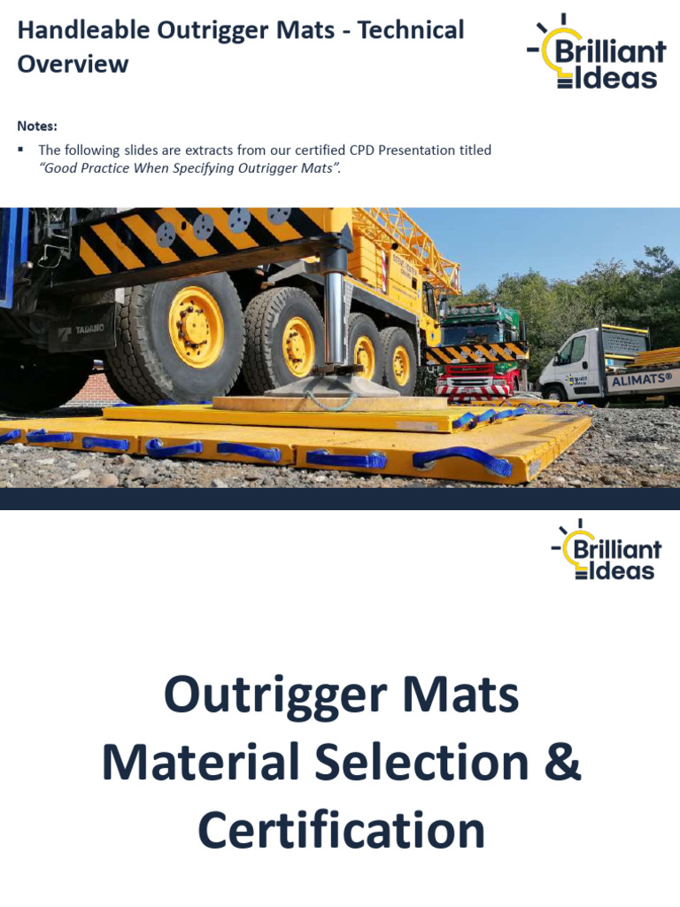 Technical view-Presentation-Outrigger-Mats | PDF | Strength Of ...