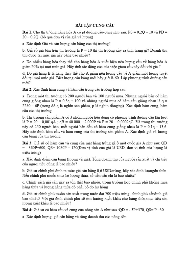 BÀI TẬP CUNG | PDF