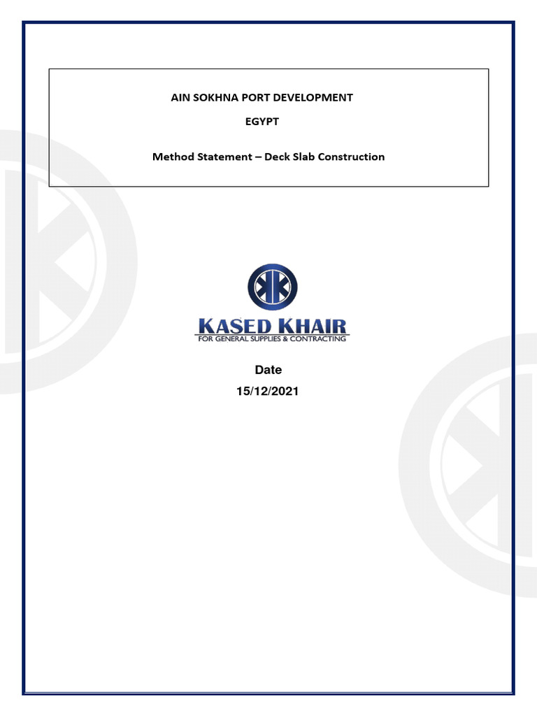 Method of Statment - Deck Slab | PDF | Deep Foundation | Concrete