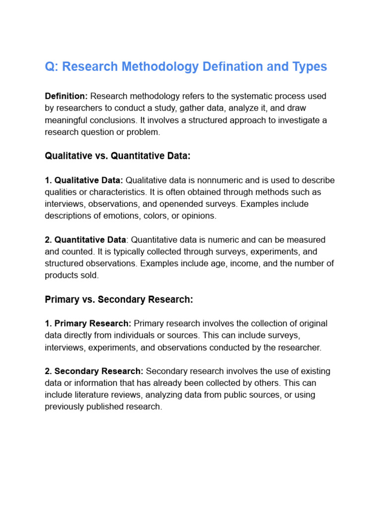 Research Methodology | PDF | Sampling (Statistics) | Methodology
