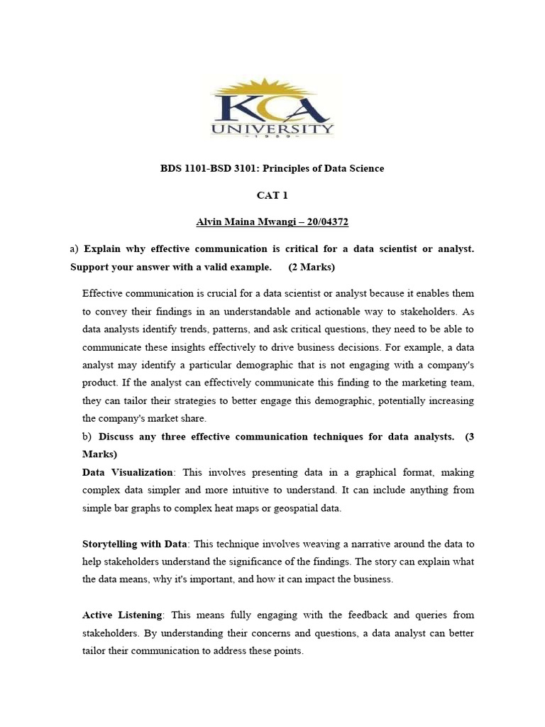 BDS 1101-BSD 3101-Cat 1 | PDF | Cluster Analysis | Machine Learning