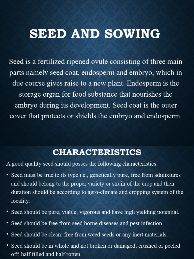 Seed and Sowing | PDF | Seed | Germination