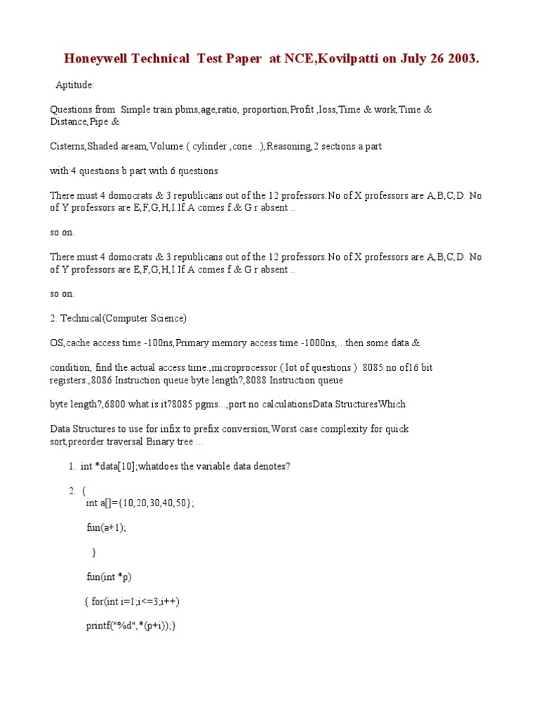 4637d1291656456 Honeywell Placement Exam Download Previous Years ...