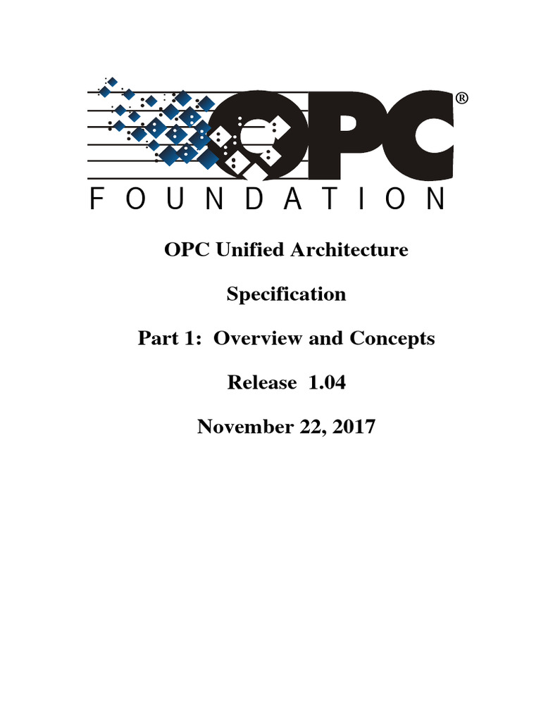 OPC UA Part 1 - Overview and Concepts Release 1.04 Specification | PDF | Computing | Computer ...